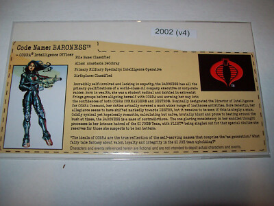 GI Joe Filecard (2002) - BARONESS v4 - See Description | eBay
