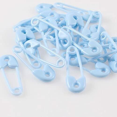 Baby Shower Party Supplies Blue Safety Pin Favours (Pack of 24 / 4cm ...