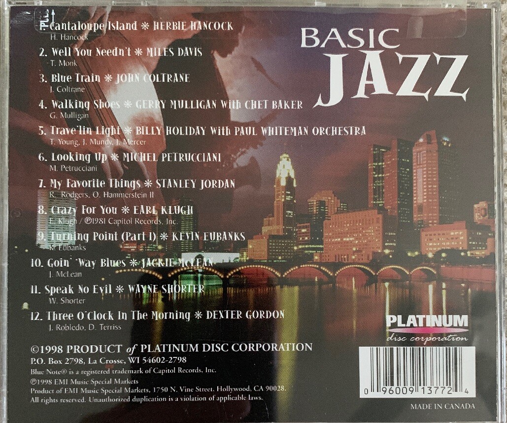 Basic Jazz, Vol. 1 by Various Artists (CD, 1998, Platinum Disc) for sale online | eBay
