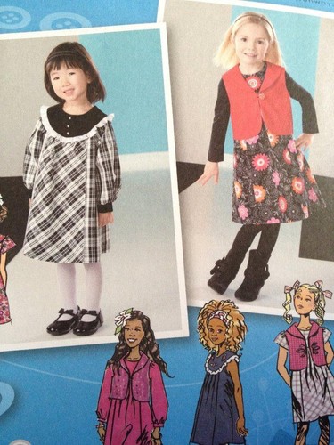 Simplicity Sewing Pattern 2157 Girls Childs Jumper Vest Dress Size 4-8 ...