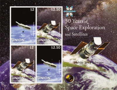 HUBBLE Space Telescope (HST) 4v Stamp Sheet / Union Island Grenadines ...