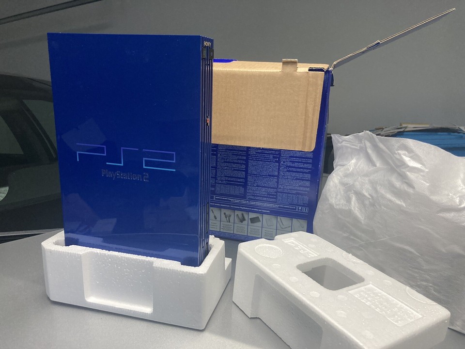 Sony PlayStation 2 Automotive Edition Astral Blue Console Very Rare + 2 ...