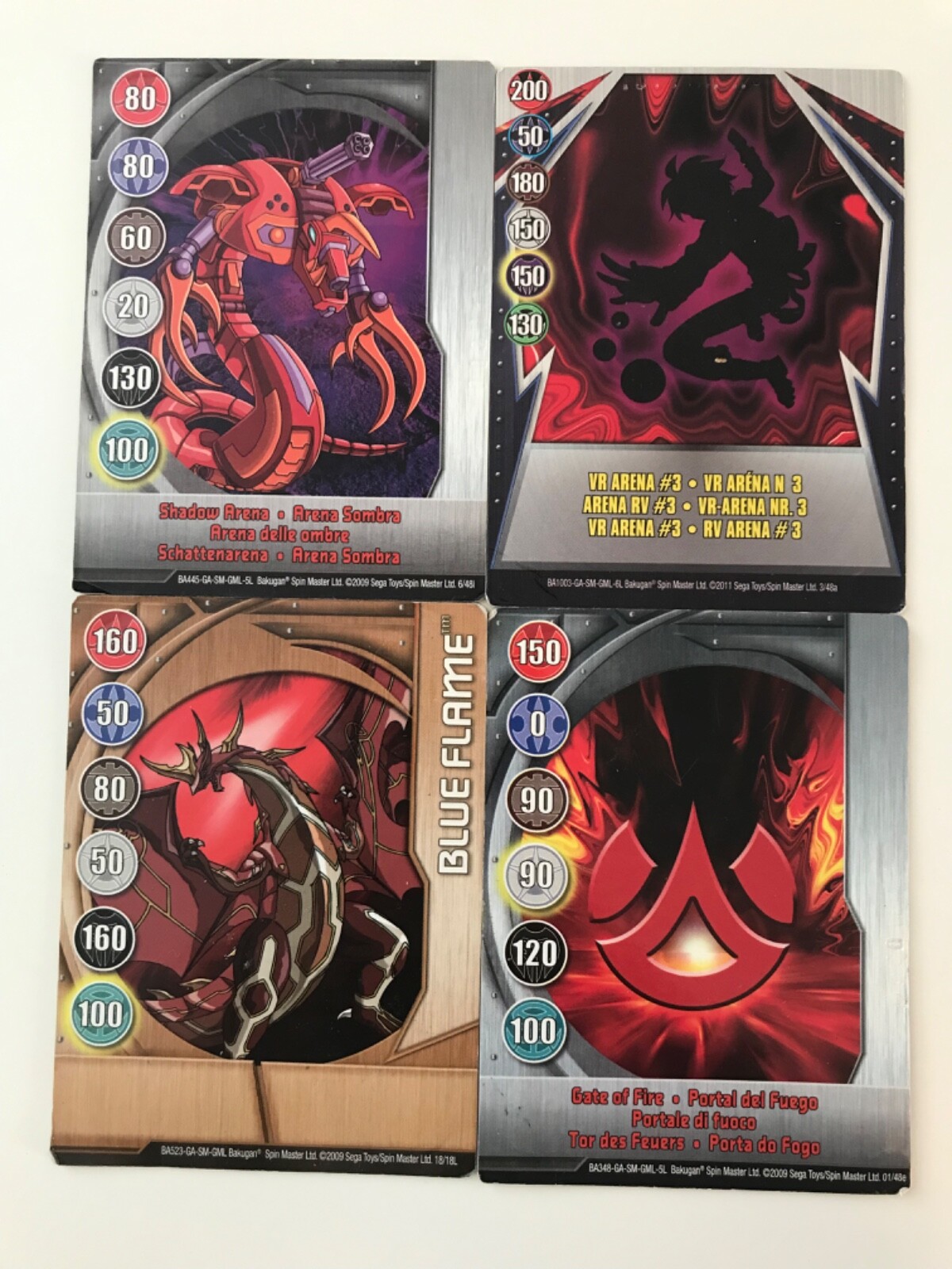 Bakugan Battle Brawler Lot Of 8 Gate Cards Gate Of Fire Blue Flame Etc ...