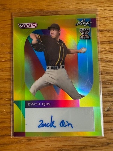 2022 Leaf Vivid Yellow Zack Qin Auto 43/50 Padres | eBay