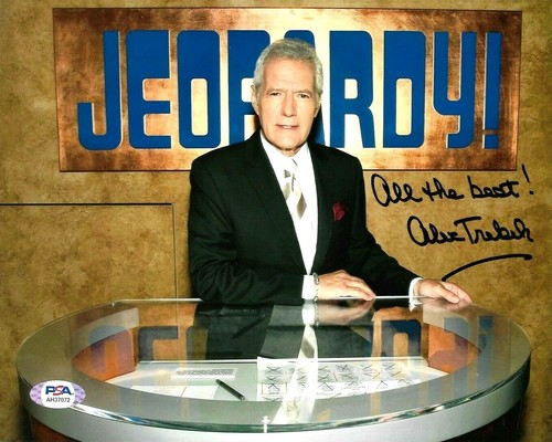 ALEX TREBEK HAND SIGNED AUTOGRAPHED 8X10 PHOTO WITH PSA DNA COA MUST ...