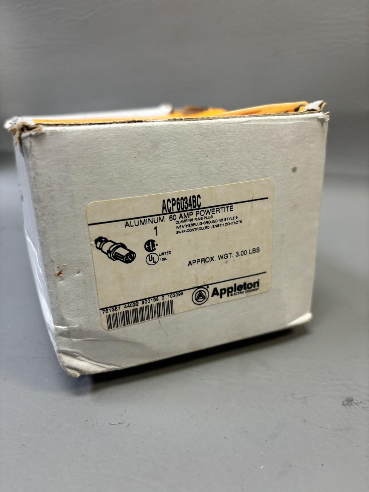 NEW Appleton ACP6034BC 60 Amp 600V 4 Pole 3 Wire Powertite Series | eBay