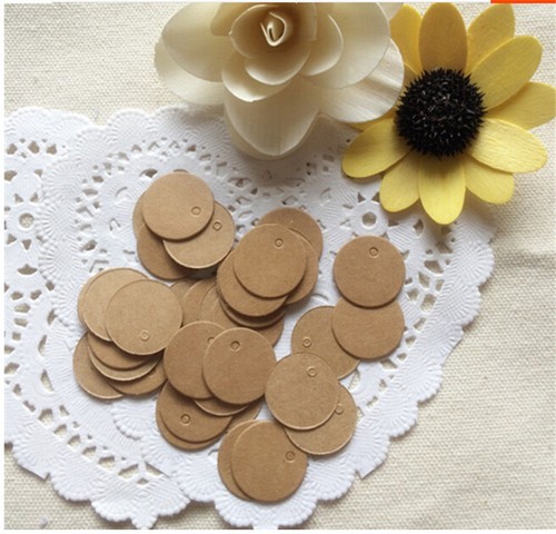 100pcs Round Brown Tags Price Blank Label Luggage Hang Paper Kr#km | eBay