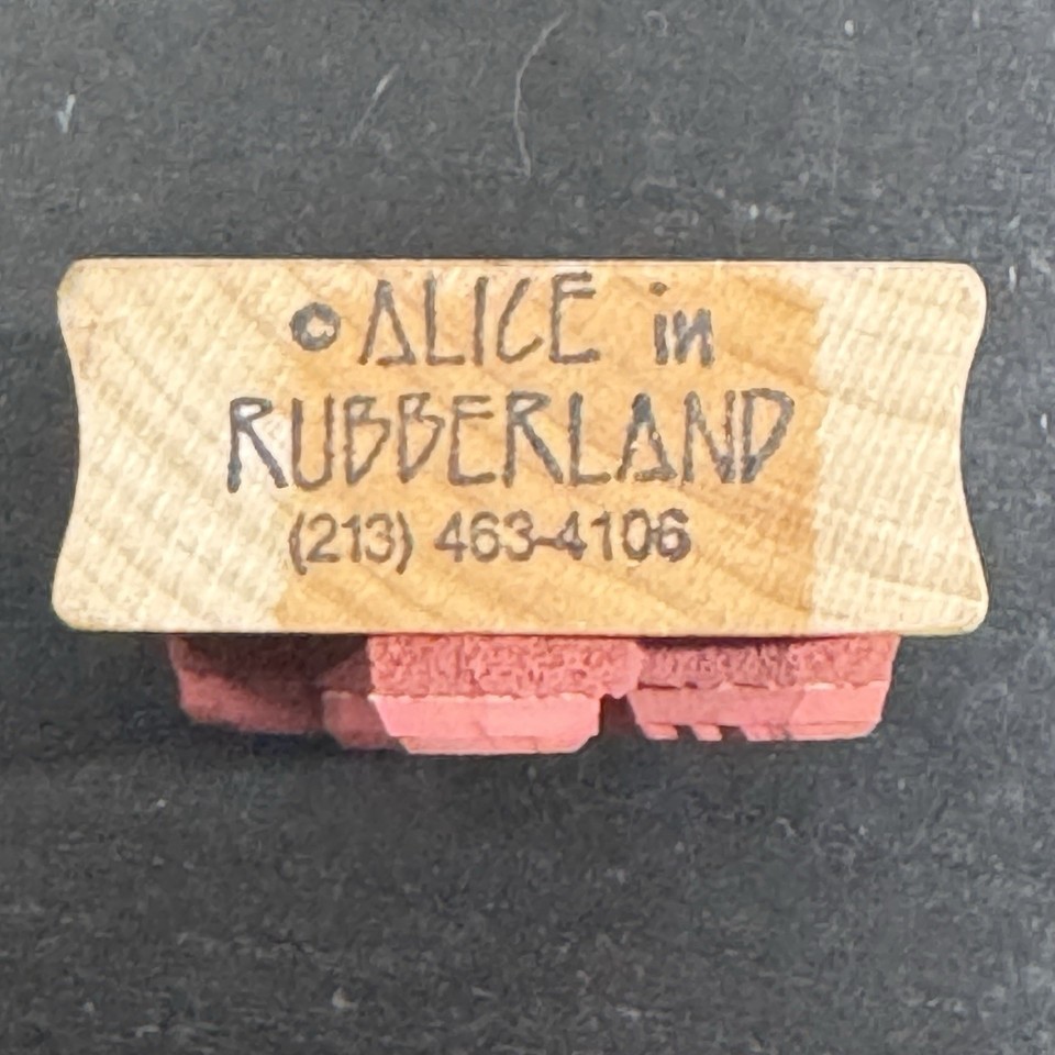 Alice in Rubberland Overwhelmed Postman Rubber Stamp Vintage Wood Mount ...