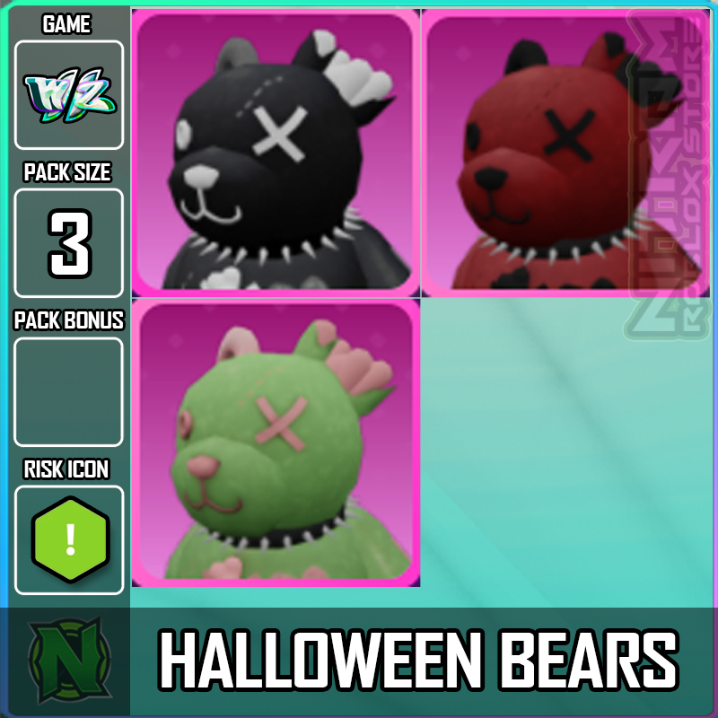 Roblox World Zero WZ - HALLOWEEN BEAR MOUNTS - 3 PACK | eBay