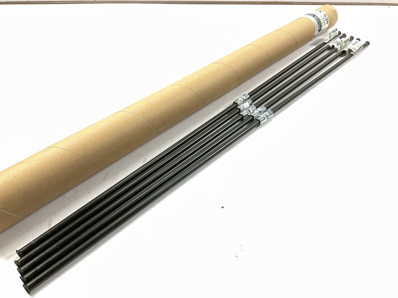 (5) AGS PA530 PVF Coated Steel Brake Line 30" Long, 5/16" Diameter, 1/2 ...