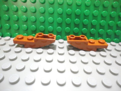 Lego 2 Dark Orange 4x1 Inverted Curved Smooth Slopes brick block NEW | eBay