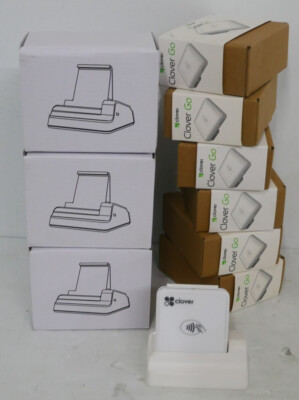 Clover Go RP457A Contactless + Chip + Swipe Card White Reader W/ Stand ...