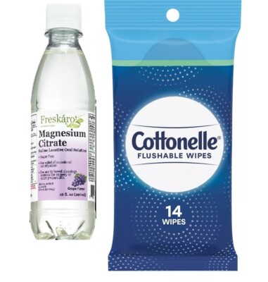 Colonoscopy Set - Magnesium Citrate Laxative (1) Grape -10 oz /Wipes | eBay