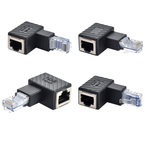 1x 90 Degree Angled RJ45 Ethernet LAN Male to Female Cat5 Cat5e ...