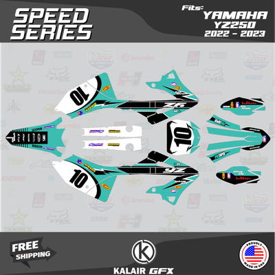 Graphics Kit for YAMAHA YZ250 (2022-2023) YZ 250 Speed Series - Teal | eBay