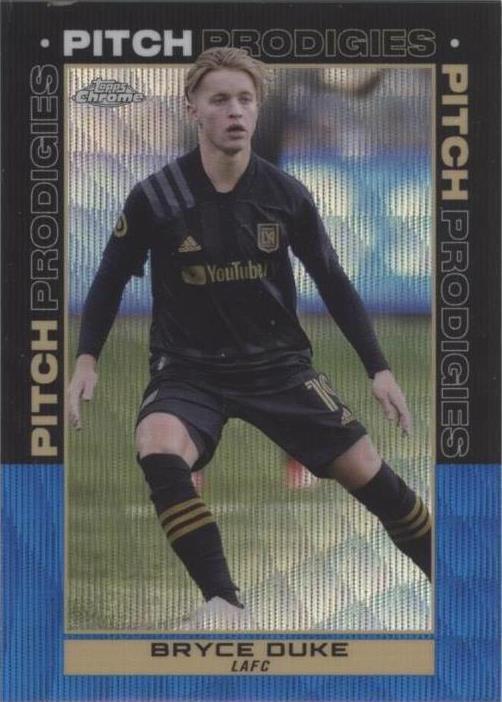 2021 Topps Chrome MLS - Pitch Prodigies Bryce Duke #181 Blue Wave ...