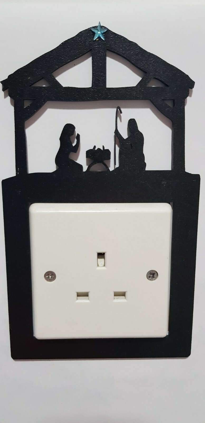 wooden light switch surround, bespoke gifts, home decor, mary, & joseph ...