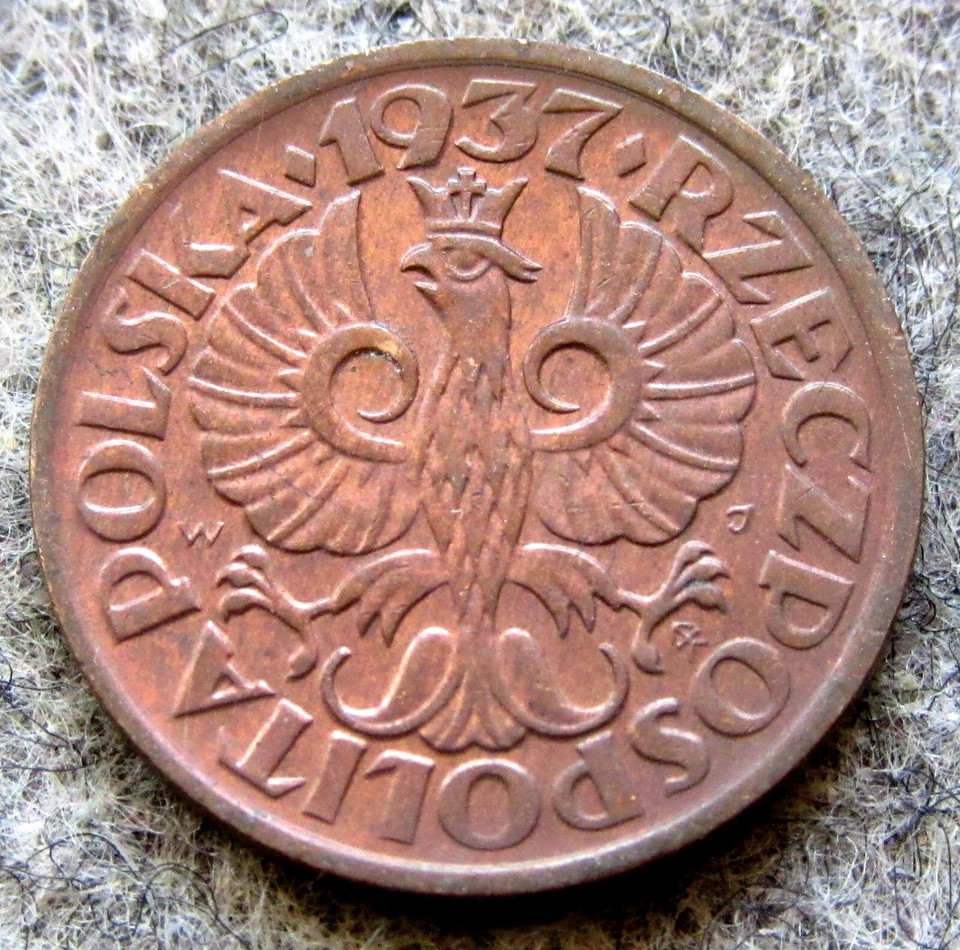 POLAND 1937 W 1 GROSZ, Small BRONZE Interwar Coinage yes we do combine ...