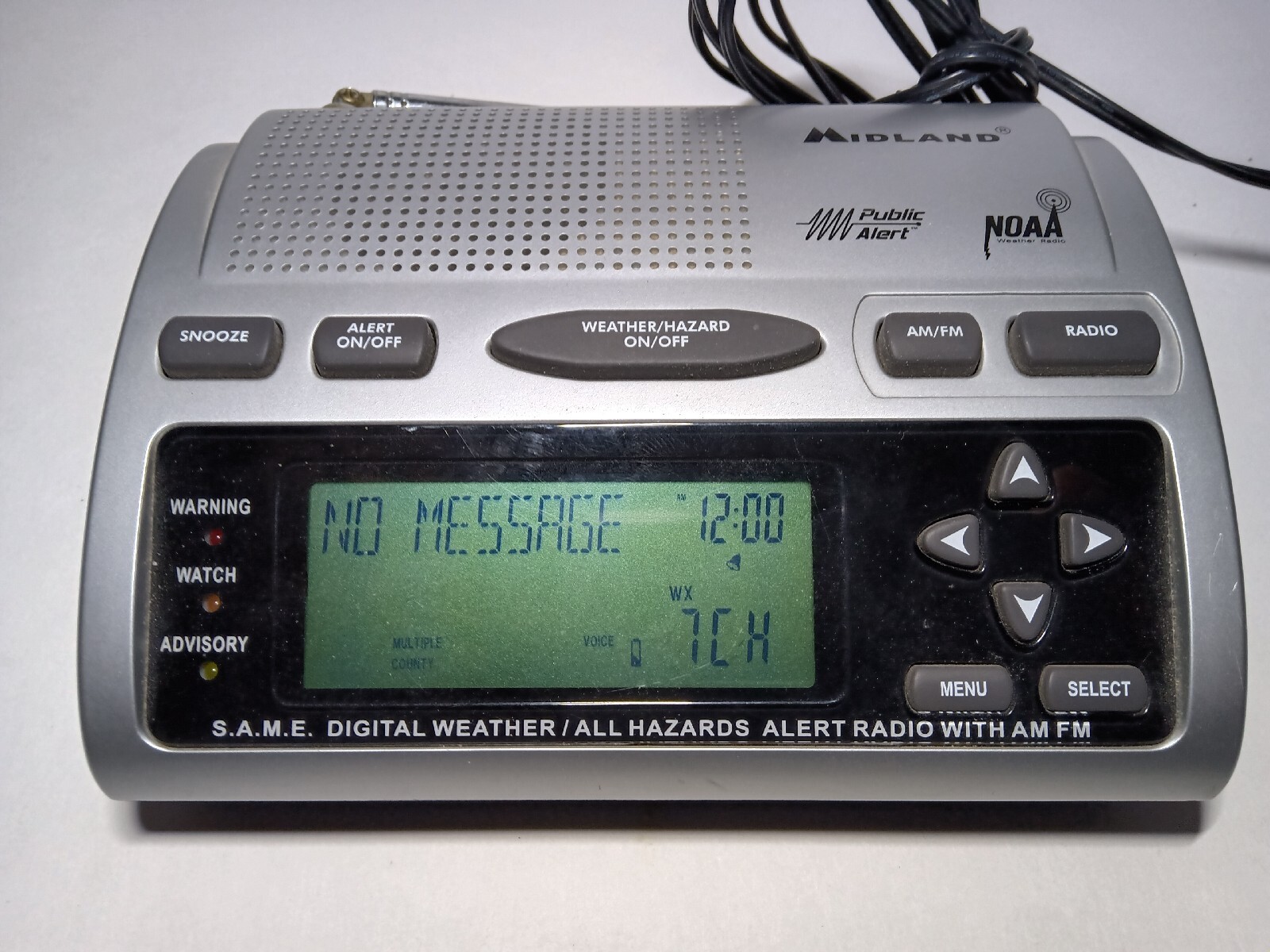 Midland WR300 S.A.M.E. Public Alert Digital Weather Hazards Alert AM FM ...