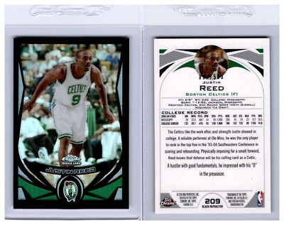 2004-05 Topps Chrome Black Refractor /500 JUSTIN REED #209 Rookie RC ...