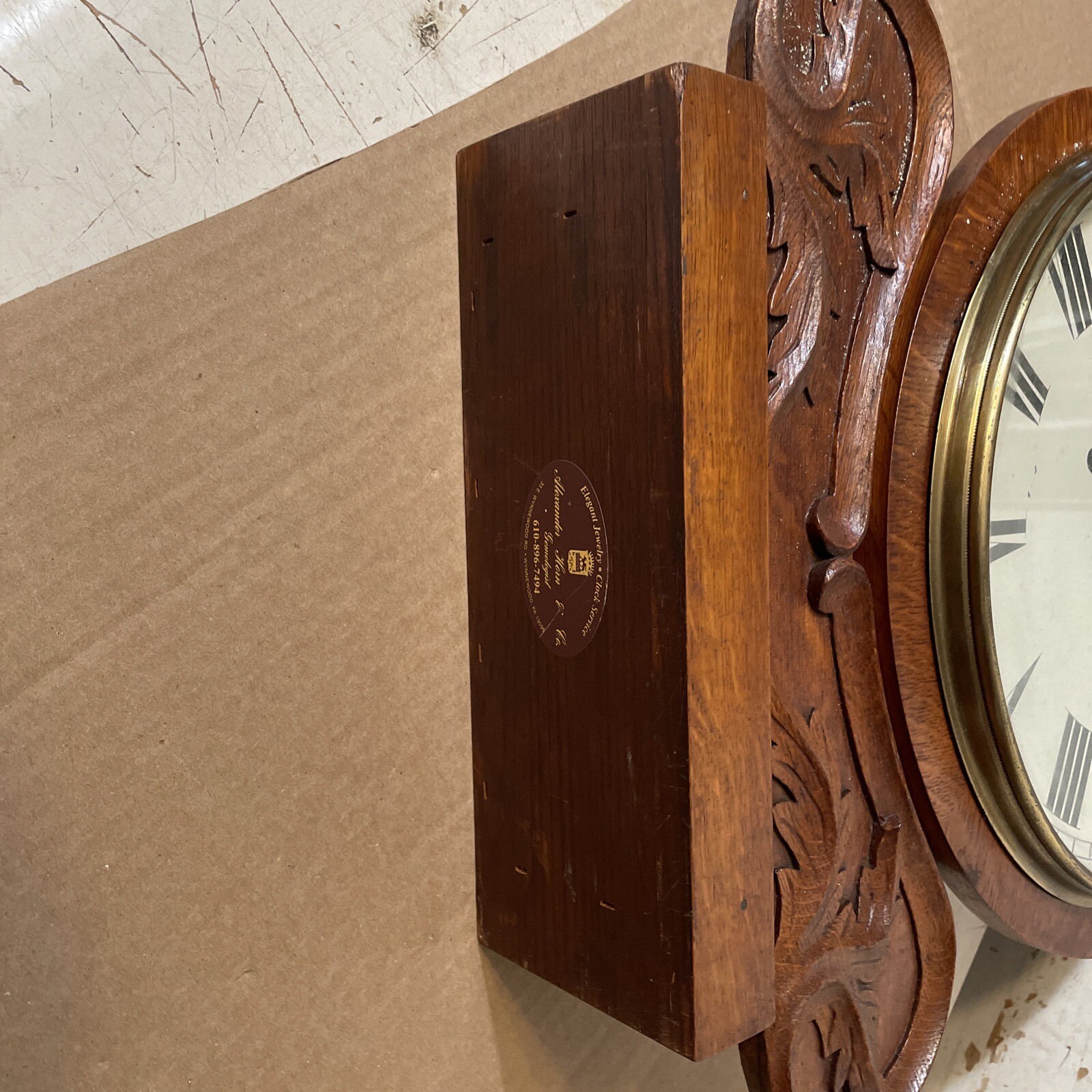 Antique Welch Mfg Anglo Style Carved Wood Wall Mantle Clock Case Parts ...