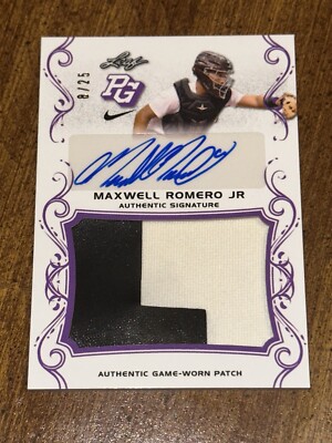 MAXWELL ROMERO JR 2018 LEAF PERFECT GAME AUTOGRAPH PATCH #8/25 VANDY ...