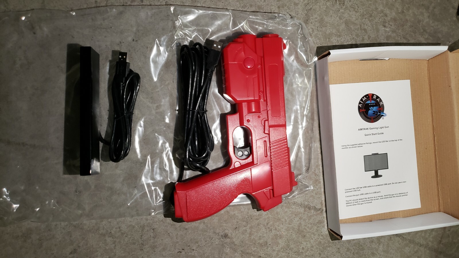 Ultimarc AimTrak Arcade Light Gun, RED, BLUE, BLACK, for MAME,Win,PS2 ...