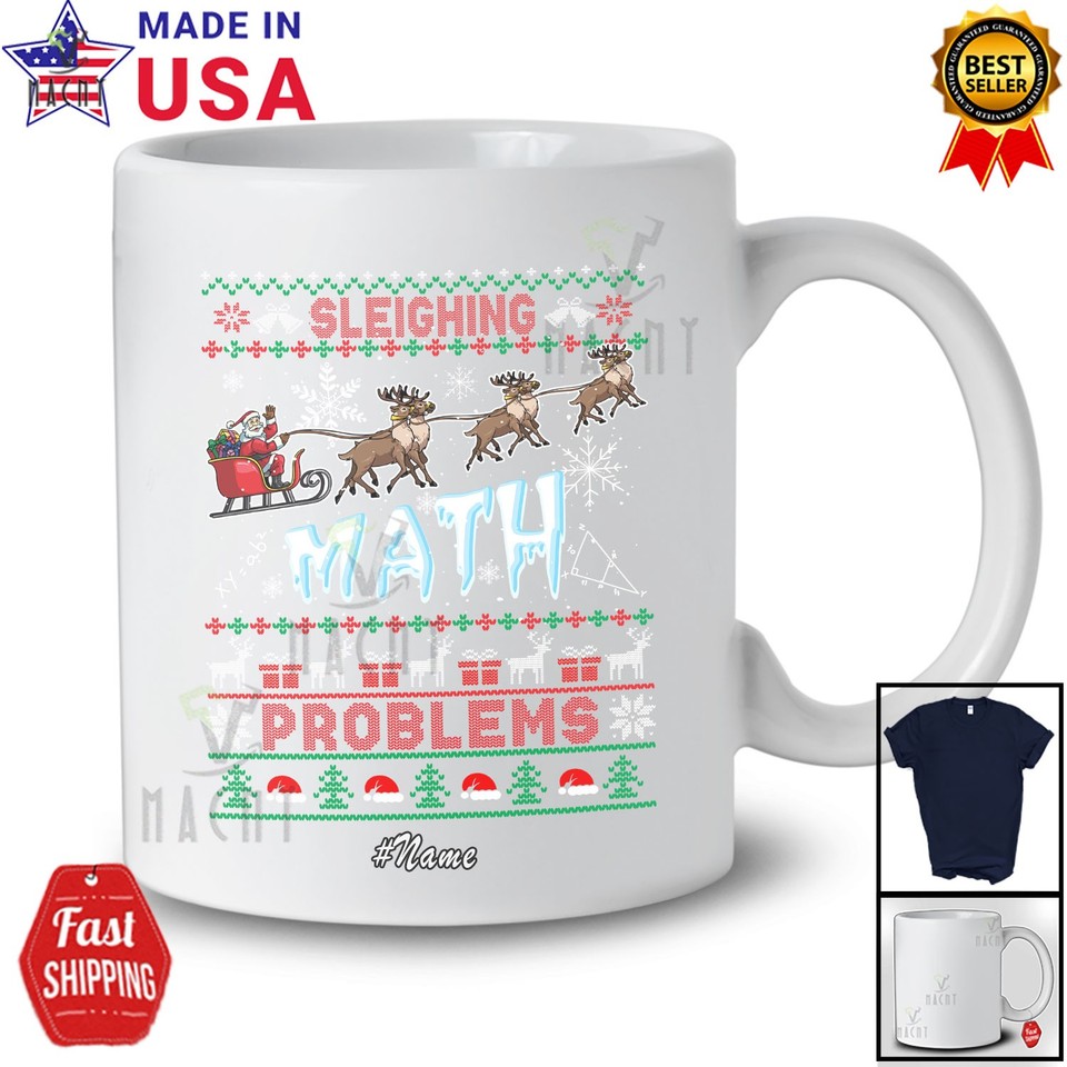 Custom Name Sleighing Math Problems;Christmas Sleigh Santa Teacher ...