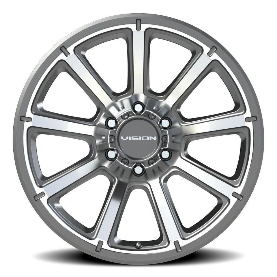 (Set-4) Vision 353 Turbine 17x8.5 6x5.5 6x139.7 18mm Gunmetal Wheels 17 ...