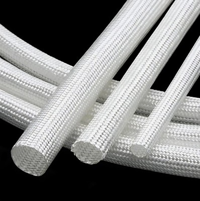 White Ø1mm~40mm Fiberglass Sleeving Cable Wire Insulation Sheath 600°C ...