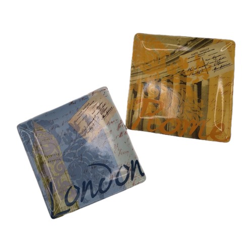 Pier 1 Imports European City Plates Set of 2 London & Rome 6"x6 ...