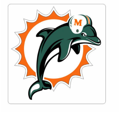 12" miami dolphins logo helmet bumper sticker decal usa made | eBay