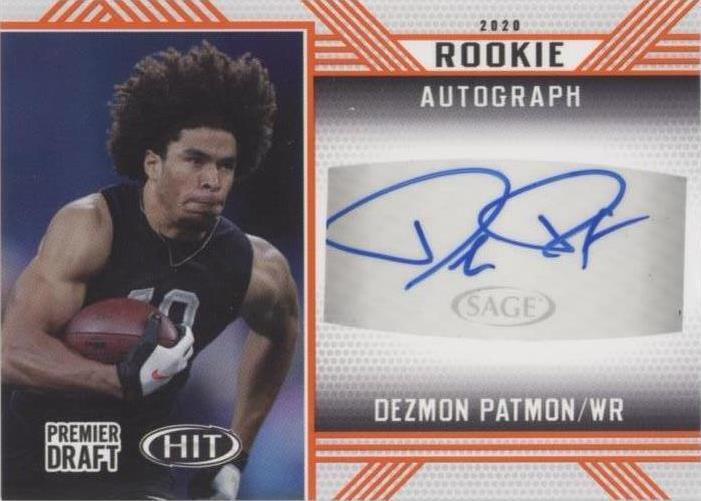2020 Sage Hit - Rookie Autographs Dezmon Patmon #A87 Orange (AU, RC ...