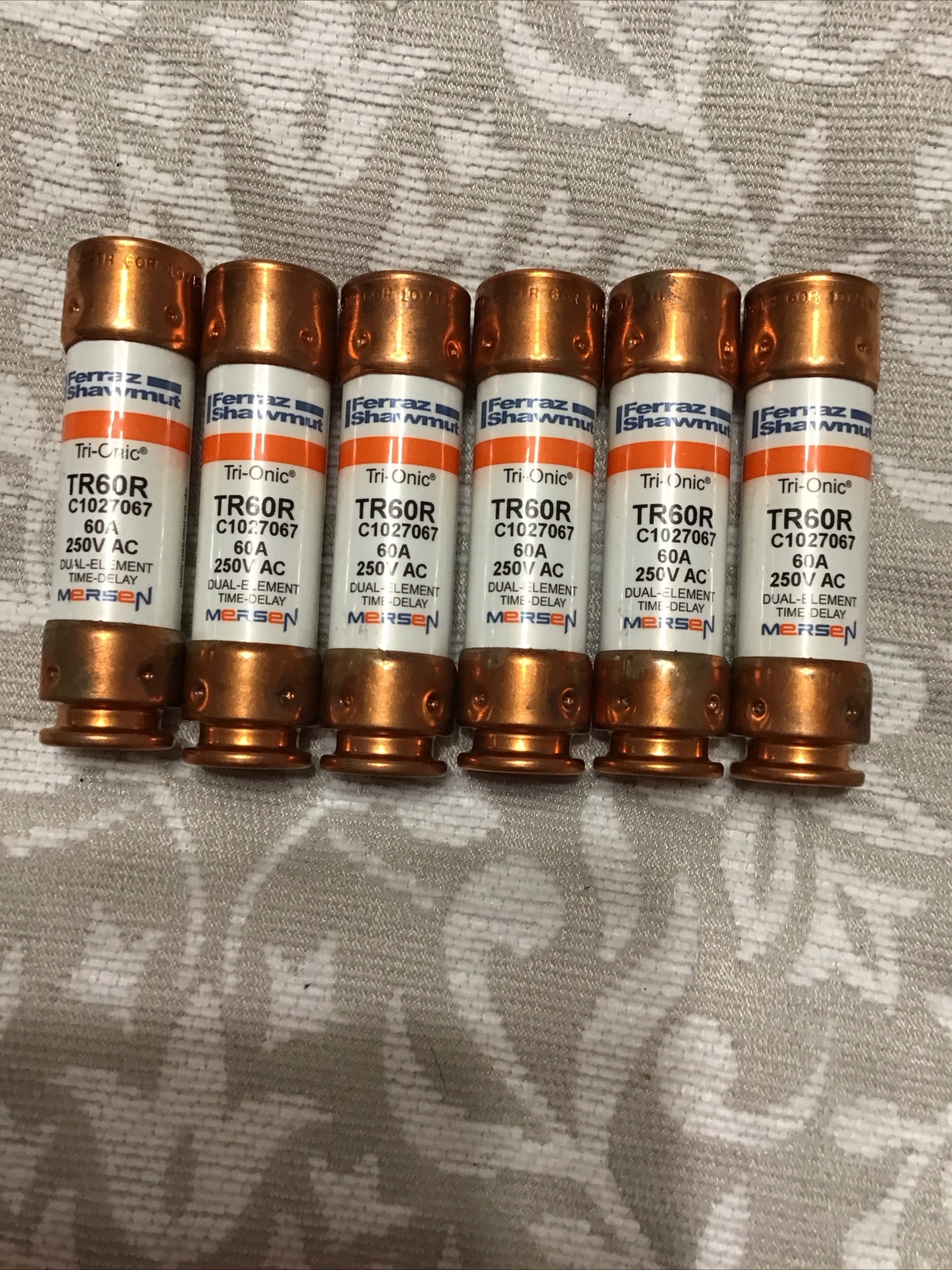 Ferraz Shawmut TR60R 250V 60A Time Delay Fuse. Lot Of 6 -Tested- | eBay
