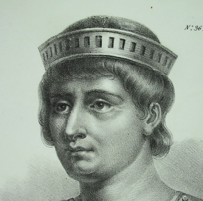 Antique Print Robert the Pious Son of Hugh Capet King of France ...