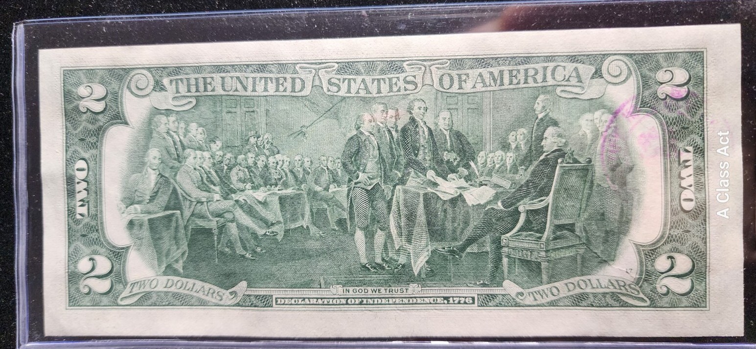 1976 $2 DOLLAR BILL FIRST DAY OF ISSUE Ohio STAMP Whitehall BR, 7 ...