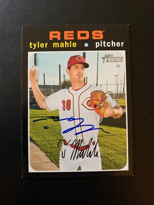 Tyler Mahle Signed 2020 Topps Heritage High Number #643 Card Cincinnati ...