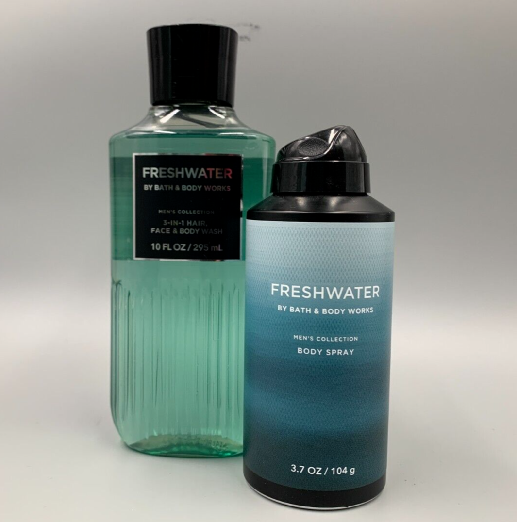 Bath & Body Works Men's Freshwater 3-in-1 Wash and Cologne Spray S/2 ...