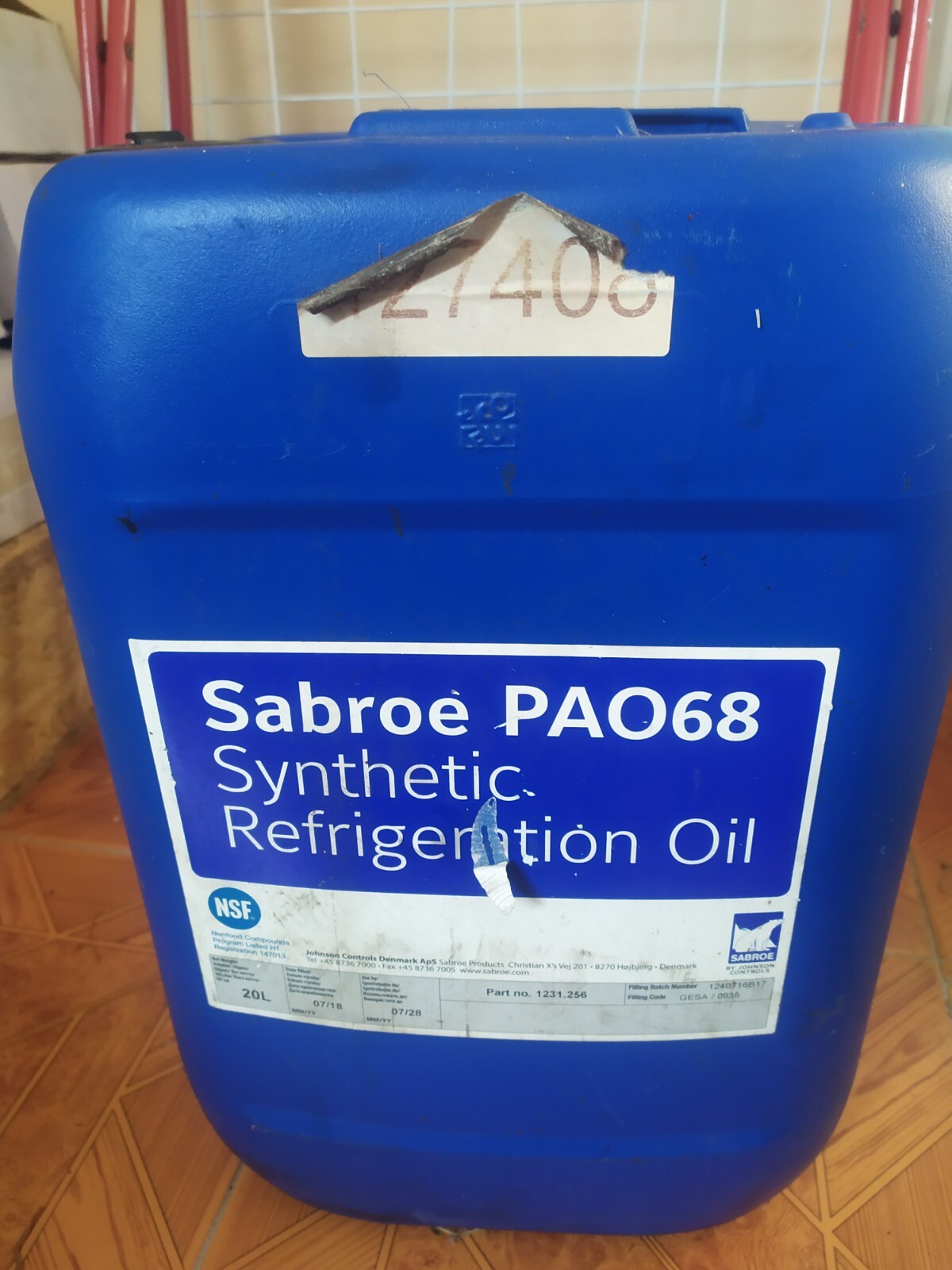 Refrigeration oil SABROE PAO 68 P/N 1231.256. 20 L Can | eBay
