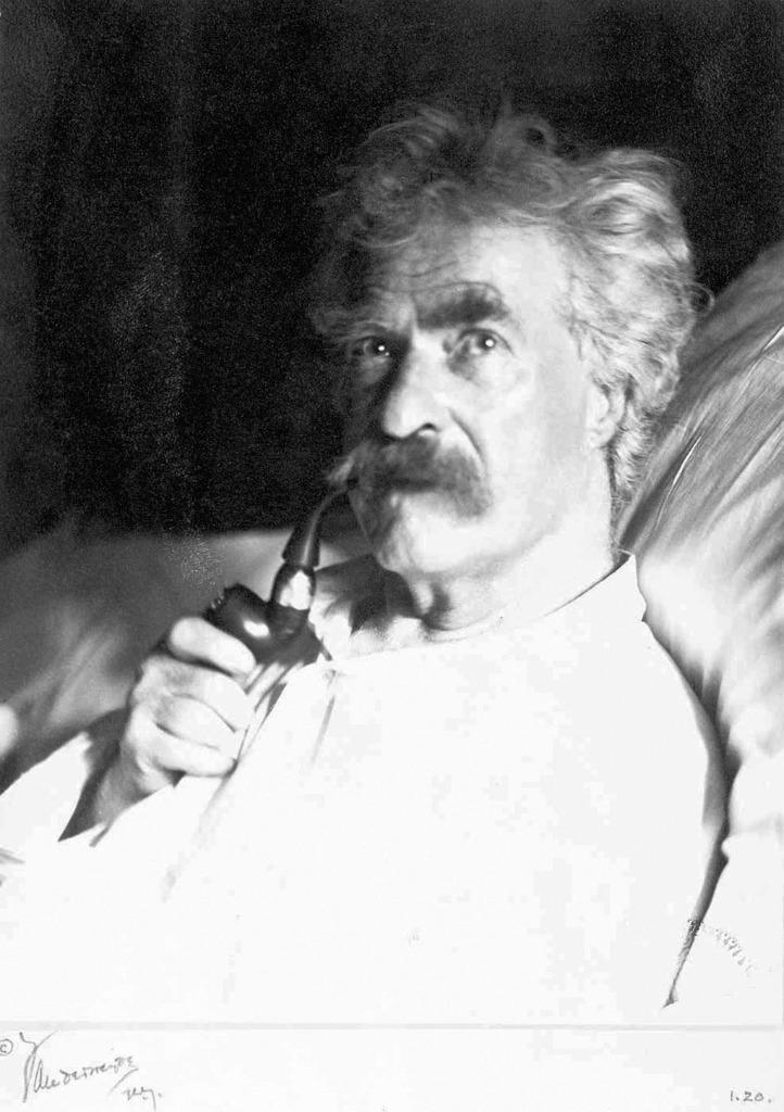 Mark Twain Writing In Bed