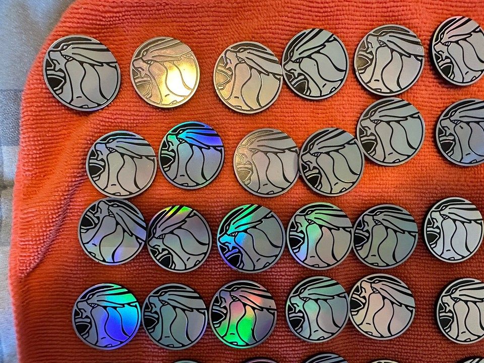63 Metallic Pokemon Coins Holo Pokemon Token TCG Bulk Coins Raikou ...