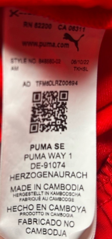 PUMA Men's Track Jacket Size L Red Black White Zip Front Puma Logo Retro Style | eBay