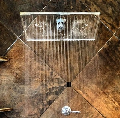 X-Large Crystal Clear Shower Head - Luxury Firm Pressure Rainfall ...