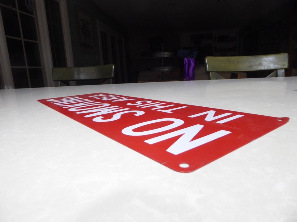Vintage No Smoking in This Area Red Metal Sign 20 x 7 Inches Original ...