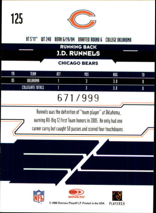 2006 Leaf Rookies and Stars #125 J.D. Runnels RC Rookie Card /999 | eBay
