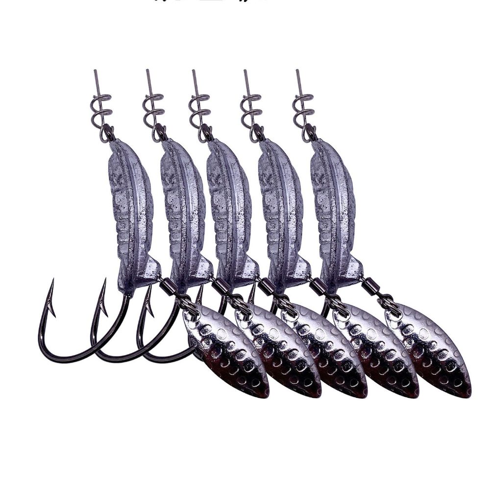 10Pack Underspin Jig Heads Swimbait Hooks Spinner Blades Weighted ...