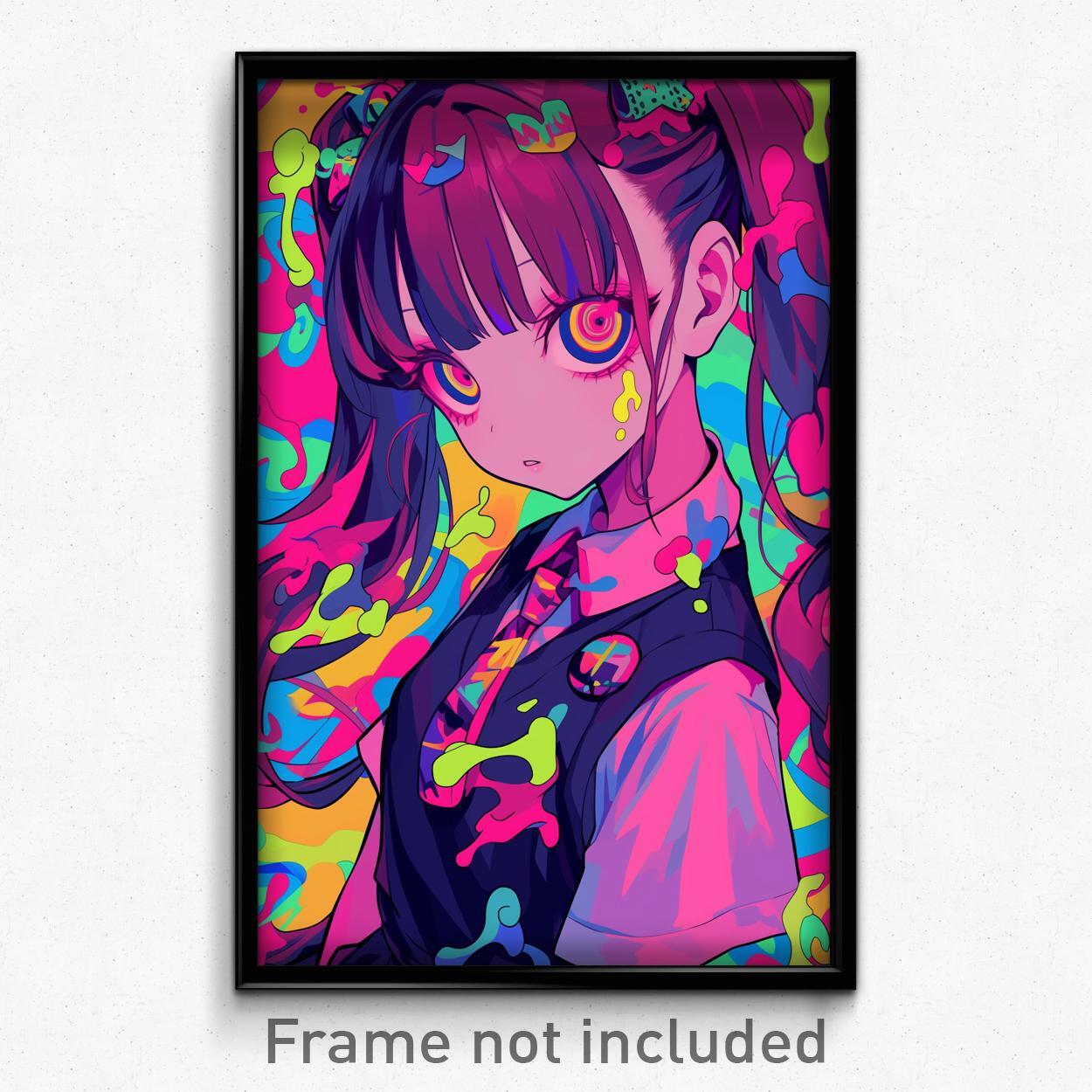 Anime Art Poster - Girl Feeling Loopy Wearing Flamboyant Collared Vest ...