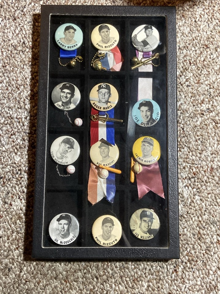 vintage baseball pins lot. 12 Pins. Different Player With Display Case ...