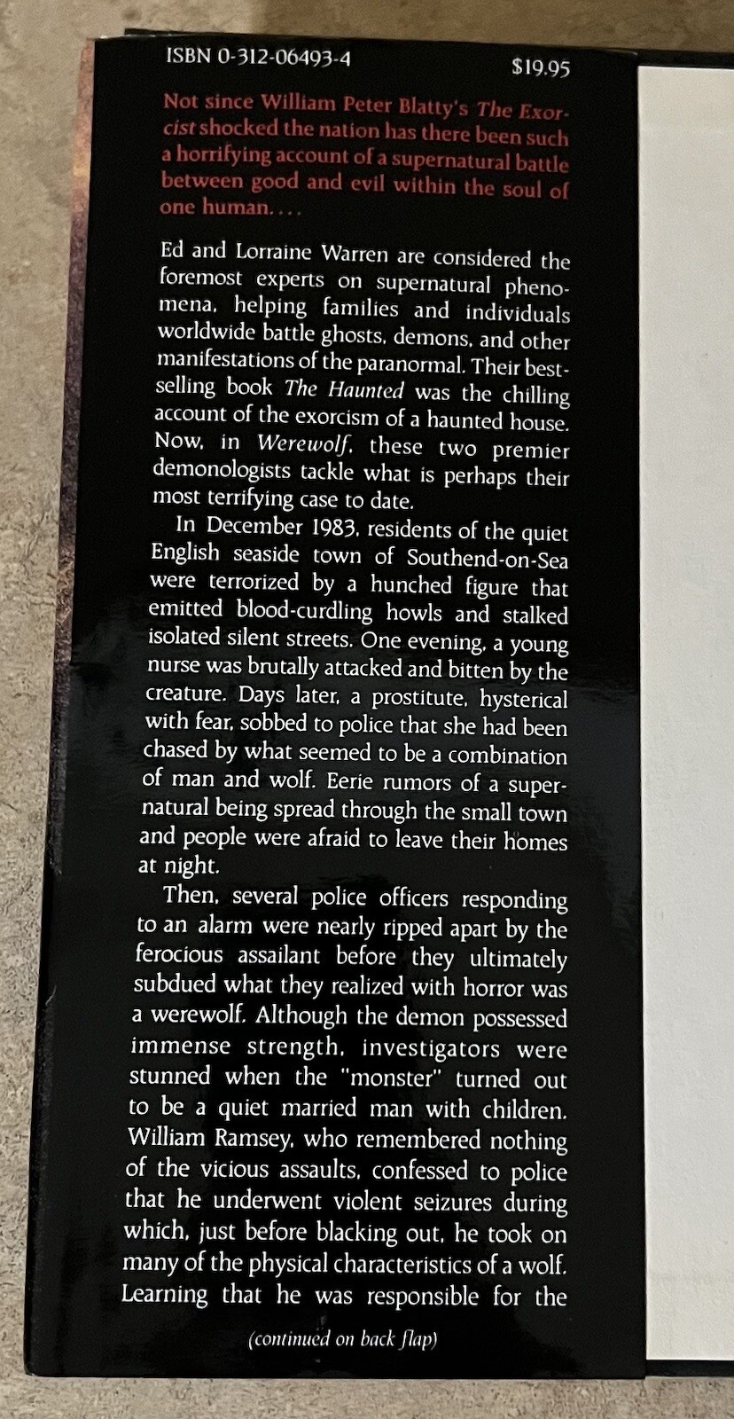 Werewolf : A True Story of Demonic Possession by Lorraine Warren Ed ...