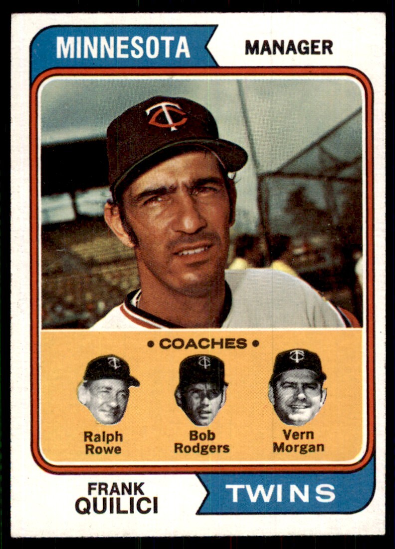 1974 Topps Frank Quilici/Ralph Rowe/Vern Morgan/Bob Rodgers Baseball ...